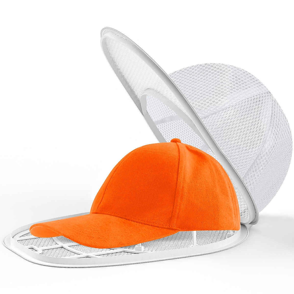 Eiito Hat Washer for Washing Machine,Hat Cleaner for Baseball Caps with Frame Cage and Mesh (1Pack white with mesh)