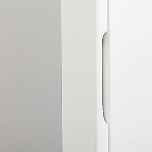 PARANTA Jewelry Armoire with Body Mirror Cabinet Jewelry Earring Storage Organizer Mirror Cabidor Behind Wall Door Storage Mounted Bedroom White 43.31" H x 12.40" W x 3.43" D