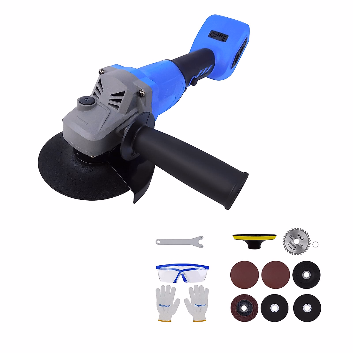 Cordless Angle Grinder Brushless Motor 10000RPM, 21V Cordless Grinders Tools w/3.0Ah Battery & Fast Charger, 4.5''Grinding Wheels, Cutting Wheels, Adjustable Auxiliary Side Handle Grinders Power Tools