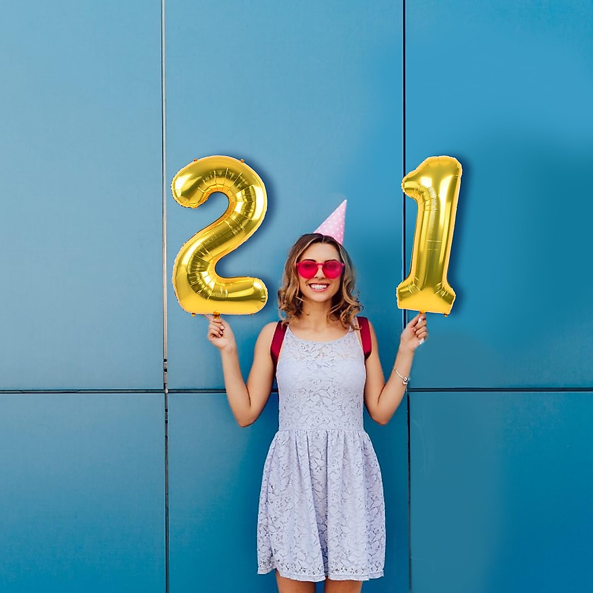 TONIFUL Number Balloons 16 Inch Gold 0-9 Number Mylar Foil Balloons 10 Pcs Gold Custom Digital Balloons for Birthday Party Engagement Graduations Anniversary Baby Shower Decorations Party Supplies