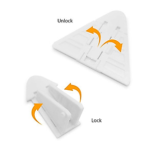 Alamic Adhesive Sliding Door Lock for Patio, Closet, Windows, RV, Baby Proof Child Safety Latch, No Tools Needed, White - 6 Pack
