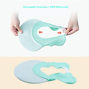 Topwon Baby Shampoo Shower Cap/Bath Hat,AdjustableSilicone Visor Hat for Toddler,Ears Protection (Green)