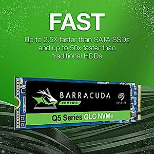 Seagate Barracuda Q5 1TB Internal SSD - M.2 NVMe PCIe Gen3 ×4, 3D QLC for Desktop or Laptop, 1-Year Rescue Services (ZP1000CV3A001)