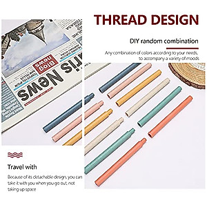 TRGGDEE 6Pcs Plastic Straws, Wheat Straw+PP Detachable Straws Reusable, With Special Cleaning Brush, Suitable for Travel, Party, Etc.(19cm)