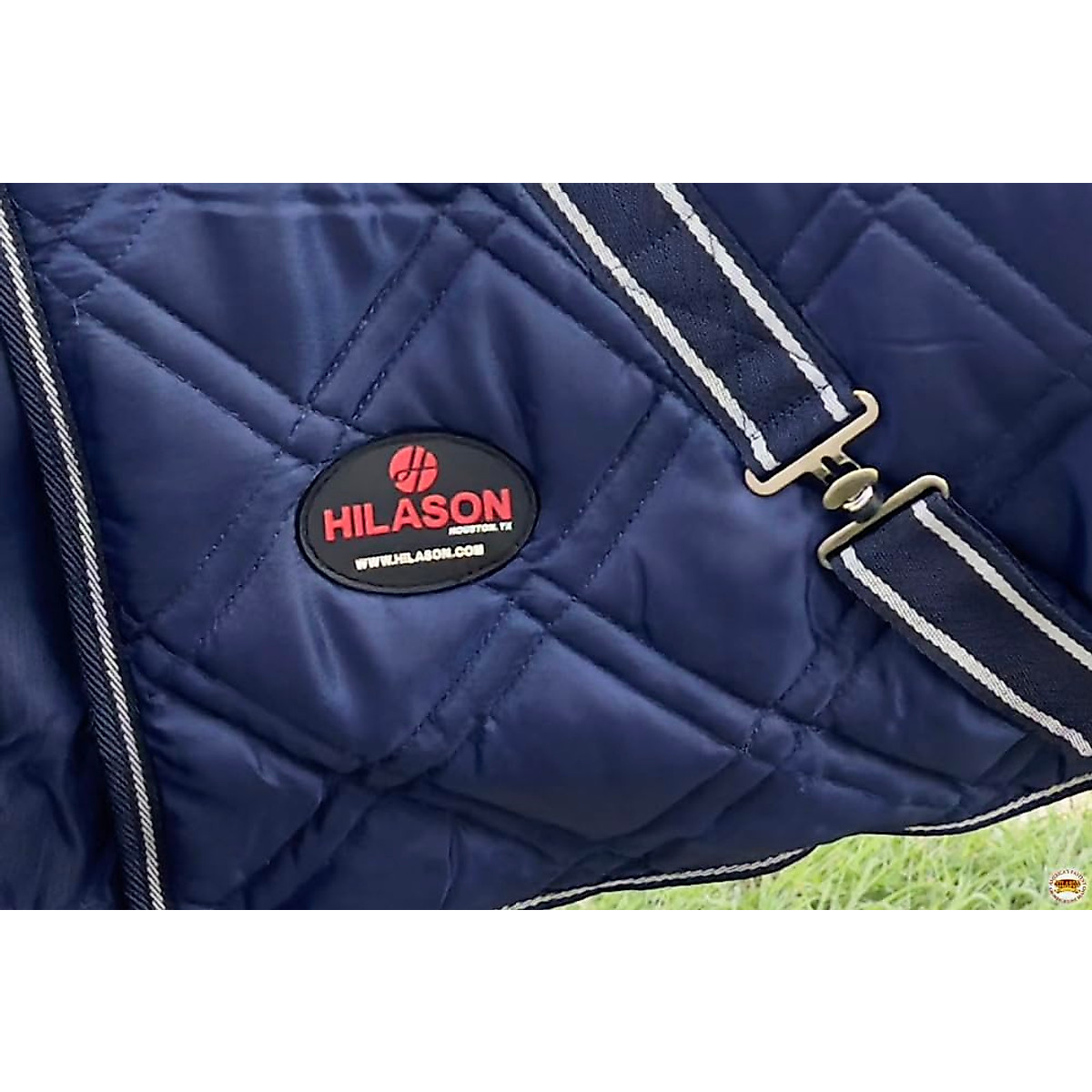 HILASON Western Horse Stable Blanket Quilted | Horse Blanket | Horse Blankets for Winter | Water Resistant Stable Blankets for Horses | Blankets for Horses | Blue | 78 Inches