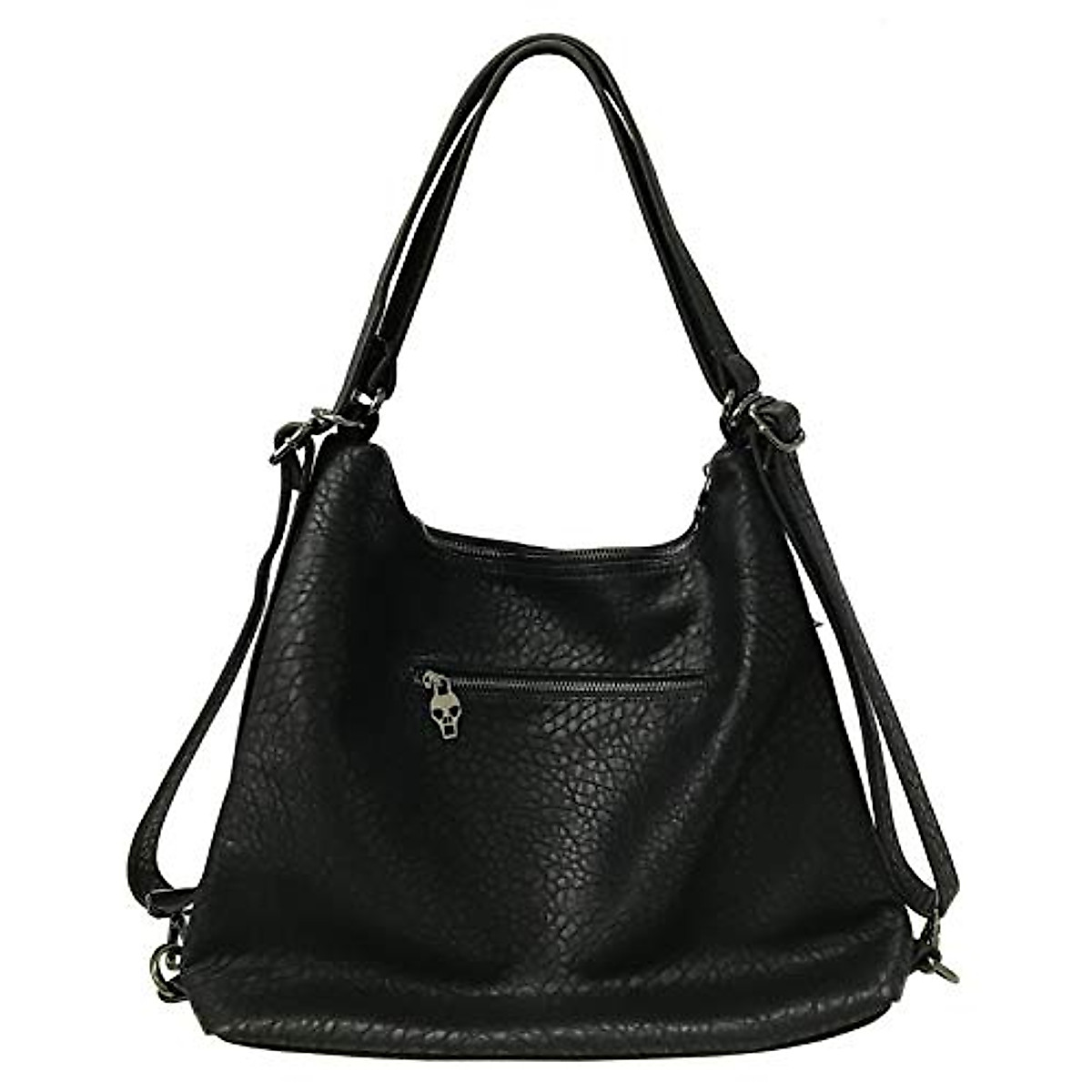 Over-size Studded Skull Shoulder Bag for Women and Men, 3 Ways Multifunction Backpack Punk Rivet Crossbody Bags Handbag and Pursesr Bags (Black-skull)