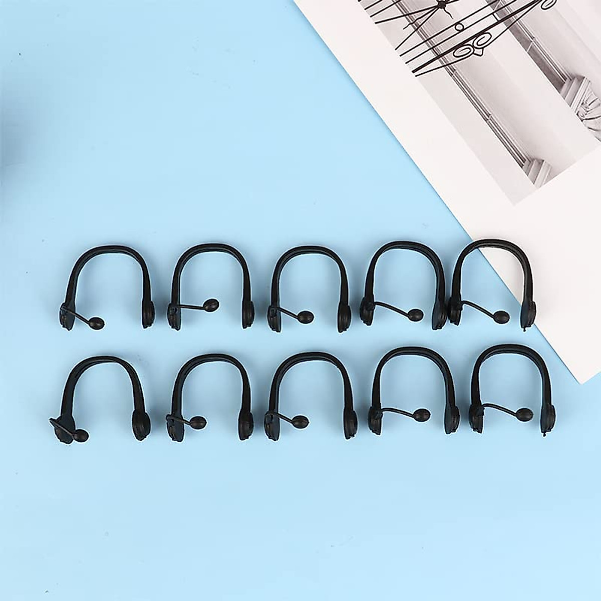 10 Pcs Doll Accessories Mini Headset Model Black Ear Hook Headset Doll Replacement Mini Earphones Doll Accessories Doll Clothing Doll Accessories Doll Clothing And Accessories