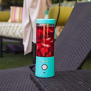 BlendJet 2-Pack Portable Blender for Smoothies & Shakes - 16oz BlendJet 2 Cordless Blender, USB-C Charging & Self Cleaning - Quiet Mini Travel Blender w/Stainless Steel Blade, Black & Mint (Renewed)