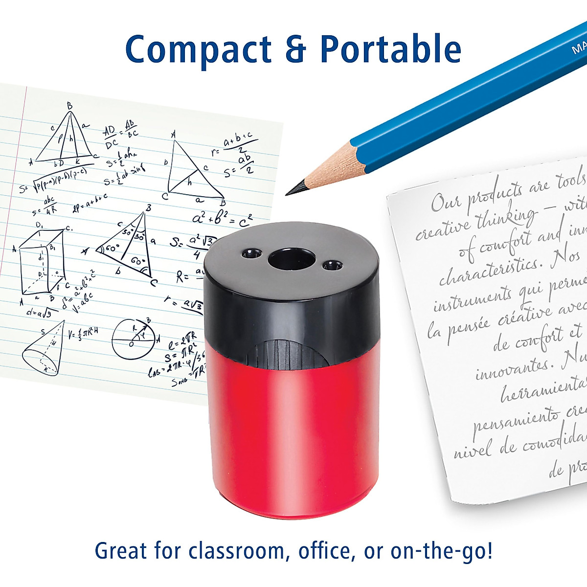 STAEDTLER pencil sharpener, premium quality sharpener with screw-on lid, prevents accidental openings, compact size for pencil case and work-station, 511 63BK (Pack of 1) , Assorted colors.