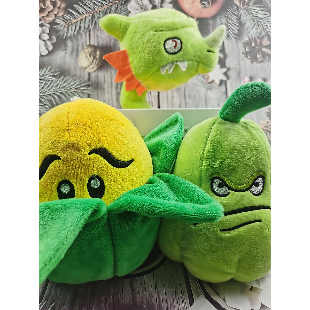 JHESAO 3 PCS Plants and Zombies Snapdragon Plush Plants Sets Zombies Toy Snapdragon, 1 2 Stuffed Soft Squash Doll, Corn PVZ Plushies Figure Doll Chili New
