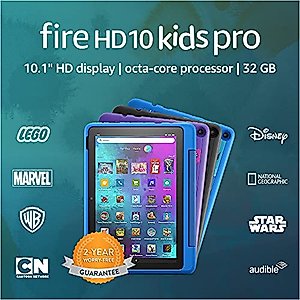Amazon Fire HD 10 Kids Pro tablet, 10.1", 1080p Full HD, ages 6–12, 32 GB, (2021 release), named "Best Tablet for Big Kids" by Good Housekeeping, Doodle