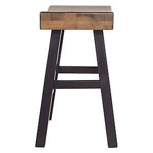 Signature Design by Ashley Glosco Farmhouse 25.5" Counter Height Saddle Barstool, 2 Count, Two-Tone Brown