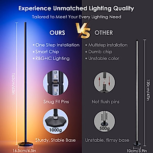 bedee LED Corner Floor Lamp - 65" RGB Mood Light