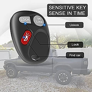 Car Keyless Entry fit for 1999-2002 GMC Sierra Sonoma Yukon Chevy Silverado Suburban Tahoe FCCID: 15732803 KOBUT1BT self-Programming (Pack of 2)