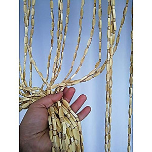OKUOKA Beaded Door Curtains for Doorways Wood Bead String Curtain for Room Dividers Wood Color Home Restaurant Screen Decoration Handmade -29/33/40/45/59/87 Strands - Sizes Customizable