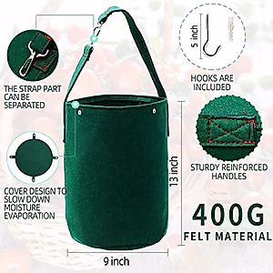 Betereap Upside-Down Tomato Grow Bag - 2-Pack Widen Planting Holes 400G Heavy Duty Easy Installation Durable Hanging Tomato Planter for Small Spaces with Carabiner Clip Design