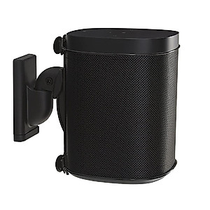 Sanus Wireless Speaker Wall Mount for Sonos ONE - Tool Free Tilt & Swivel Adjustments For Best Audio - Single (black) - WSWM21-B1