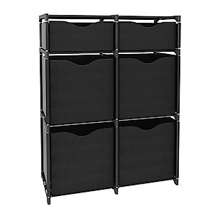Dttwacoyh Closet Organizers and Storage Shelf Unit with 6 Storage Bins,Stackable Cube Storage Organizer,Drawer Organizers for Clothing,Book,Livingroom(Black)
