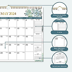 2023-2024 wall Calendar - Calendar 2023-2024 with Julian Date, July 2023 - December 2024, Twin-Wire-Bound, 14.8”x 11.57”, Thick Paper Perfect for Organizing & Planning, 6 Different Background Patterns