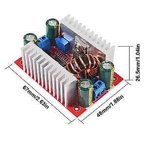2Pcs 400W 15A DC-DC Boost Converter Step Up Module, DC 8.5V-50V to DC10V-60V Constant Current Power Supply Module Voltage Regulator Constant Power Heat Sink Adjustable Module for Electric Product
