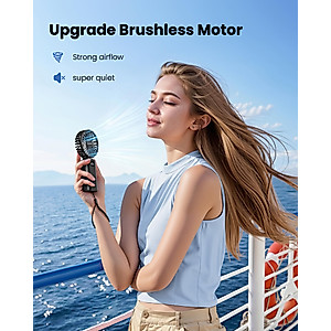 Gaiatop Portable Handheld Fan, 180° Foldable Desk Fan 3 Speed Personal Mini Hand Fan, 2000mAh Powerful Rechargeable Small Fan with Digital Display, USB Personal Fan for Office Outdoor Makeup-Black