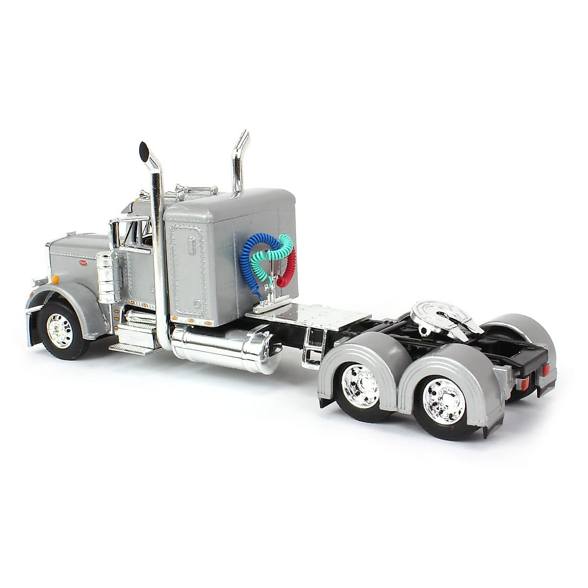 DCP 1/64 Silver & Black Peterbilt 359 36" Flattop Sleeper w/ 53' Wilson Roadbrute Flatbed Trailer 60-1540