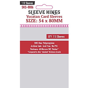 Sleeve Kings Yucatan Card Sleeves (Settlers of Catan Compatible) 54x80mm -110 Pack, 60 Microns