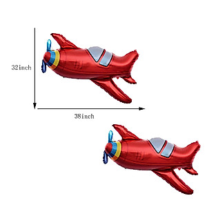 Airplane Balloons Fighter Jet Airplane Ballons Travel Balloons Airplane Shaped Foil Mylar Balloons for Baby Shower Kids' Boys Birthday Party Supplies Decorations