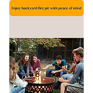 38-inch Fire Pit Mat for Under Fire Pit, Round | 3 Layered Premium Quality | Firepit Mat for Deck, Grass, Concrete, BBQ Grill, & Smoker | Fireproof Deck Protector