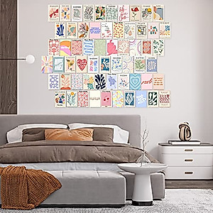 Woonkit 60 PC Danish Pastel Room Decor, Posters For Room Aesthetic, Trendy Room Decor, Cute Preppy Bedroom Wall Collage Dorm Matisse Wall Art Prints Pictures Photo Collage Kit, Coconut Teen Girl Stuff (A - DANISH PASTEL)