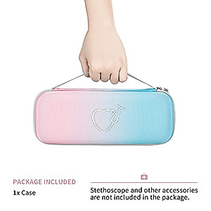 Yinke Case for Stethoscope 3M Littmann Classic III/Lightweight II S.E./Cardiology IV, Nurse Gift Hard Organizer Portable Carry Travel Cover Storage Bag(Gradient)