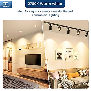 Torkase GU10 LED Bulb, Dimmable GU10 MR16 LED Bulbs 2700K Warm White, 120V 500LM Track Light Bulbs 5W 50W Equivalent, 90% Energy Saving, 40 Degree, LED Replacement for Recessed Lighting, 6 Pack