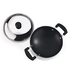 Vinod Appachetty Non-Stick Appam Pan with Stainless Steel Lid, 21.5 cm