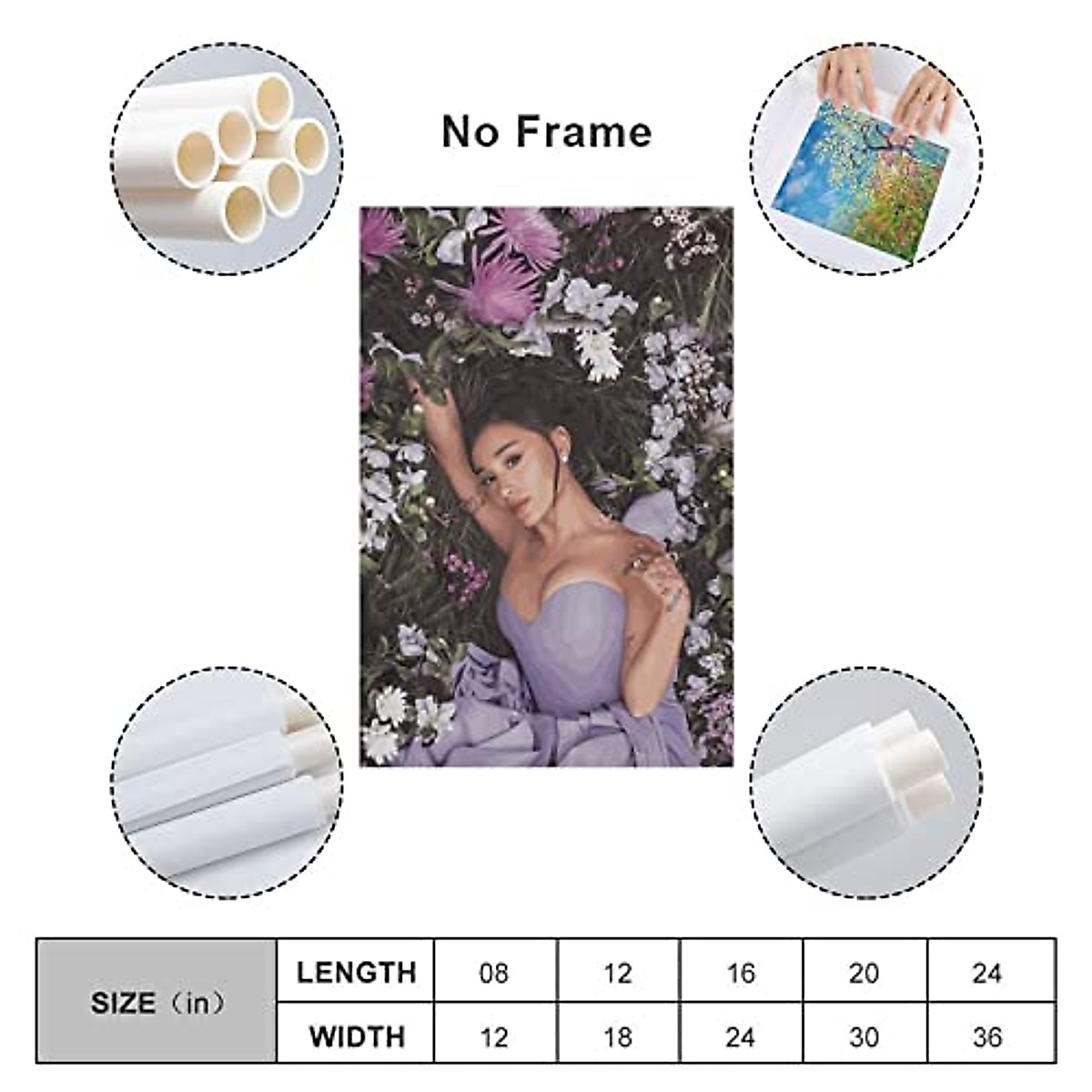 BIVEE Ariana Singer Grande Poster 08x12inch(20x30cm) Decorative Painting Canvas Wall Art Living Room Posters And Prints Unframed Wall Art Gifts Decor