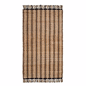 Eco Crave 2x3 Ft Small Jute Natural Area Rug, 100% Hand Woven Rug for Indoor Front Entrance Kitchen & Bathrooms, Low-Pile Floor Carpet, Premium Quality Home Decor.