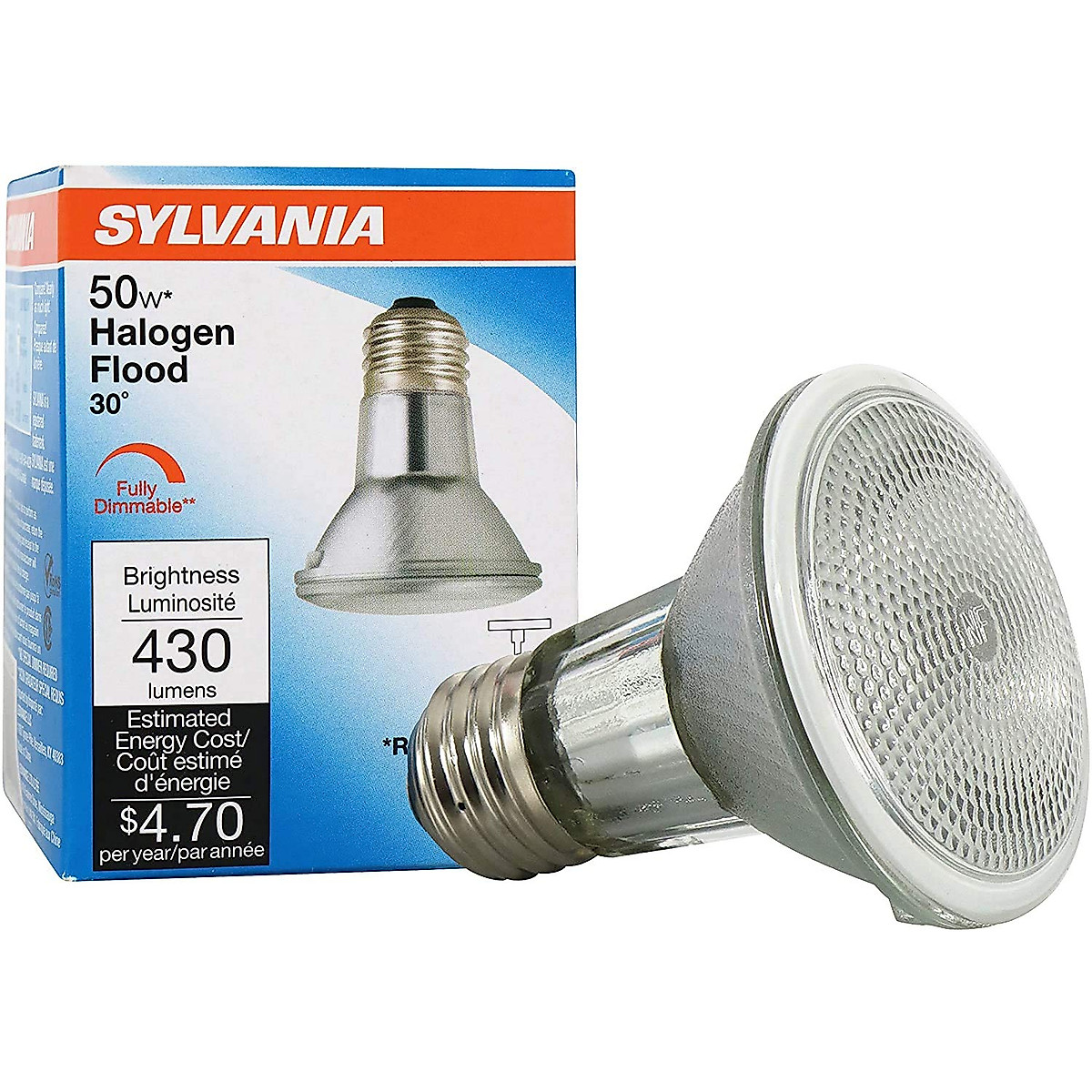 SYLVANIA 16104 Repalcement 2-Pack Capsylite Halogen Dimmable Lamp / PAR20 Flood Light Reflector / 50W Replacement/Medium Base E26 / 39 Watt / 2850 K – Warm White
