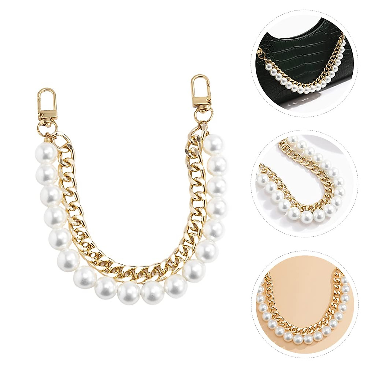 Generic Fashion Artificial Pearls Bag Chain Strap Handbag Purse Replacement Chains