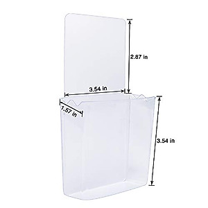 ZC GEL Remote Holder Wall Mount Damage-Free (2 Pack), Clear and Strong Self-adhesive Universal Media Organizer Storage Box for Mobile Phone,Remote Control,Keys,Pens etc