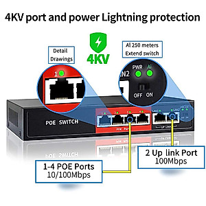 STEAMEMO 8 Port Gigabit PoE Switch + 4 POE Port Switch, 8 Gigabit Port 100W+ 4 Port 52W PoE Switch, Unmanaged Network Poe Switch, Metal Plug and Play