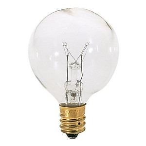 Satco S3844 120v Pear Candelabra Base 10-watt G12.5 Light Bulb, Clear 5 Pk Bundle