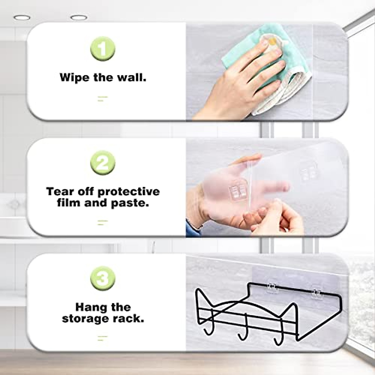SHANZHUU 5 Pack Shower Caddy Adhesive Sticker Hooks, Shower Rack Adhesive, Corner Shower Caddy Adhesive Replacement for Bathroom Shelf Basket Soap Dish and Kitchen Accessories