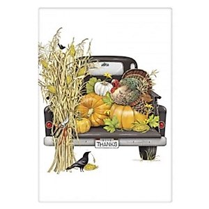 Mary Lake Thompson Fall Black Truck Flour Sack Towel BT134 30 Inches Square