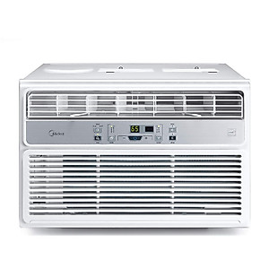 MIDEA EasyCool Window Air Conditioner - Cooling, Dehumidifier, Fan with remote control - 8,000 BTU, Rooms up to 350 Sq. Ft. (MAW08R1BWT Model) (Renewed)