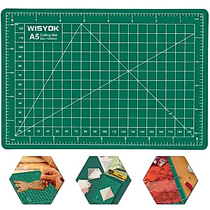 WISYOK 6" x 8" A5 Self Healing Craft Mat, Small Sewing Cutting Mat Rotary Fabric Mat, Ideal for children and Hobbyist DIY craft creative design