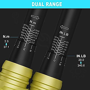 ANPUDS 1/4 Inch Drive Click Torque Wrench, 20-240 in.lb/2.3-27.1 Nm, Small Bike Torque Wrench, Lightweight 72-Tooth Dual-Direction Inch Pound Torque Wrench, MTB Mountain Road Bicycle Maintenance Tool