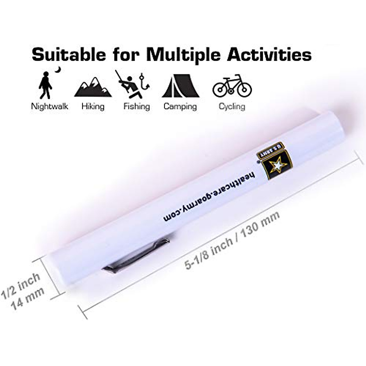 Generic (Pack of 10) U.S. Army Disposable Diagnostic Penlight Medical Nurse Penlight - Batteries Included (White)