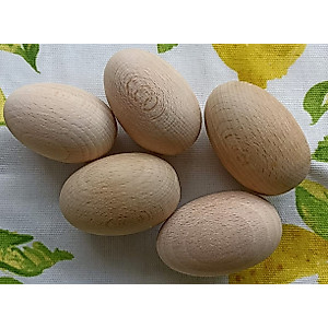 efo Wooden Eggs for Arts and Crafts or Easter Decorations - Easter Gift Idea - Great for Easter Basket Egg Hunt or Home Decor - Unpainted Eggs Set of 10