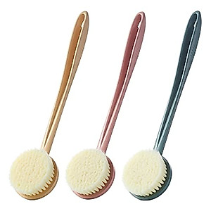 INGVY Dry Brushing Body Brush Shower Brush Long Handle for Shower Soft and Firm Bath Body Scrub Brush for Men Women Showering Scrubber Exfoliation (Color : Blue)