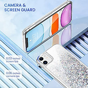 Caka Case for iPhone 11 Glitter Case for Girls Women Liquid Bling Sparkle Luxury Fashion Flowing Floating Shining Glitter Quicksand Soft TPU Clear Cute Phone Case for iPhone 11 (Silver)