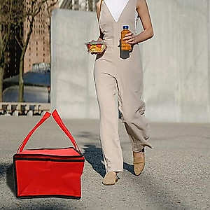 UPKOCH 2pcs Insulated Reusable Grocery Bags Thermal Cake Bags Delivery Cooler Bag Collapsible Picnic Tote Bag Carrier Delivery Bag for Cake Ice Cream Red 30cm